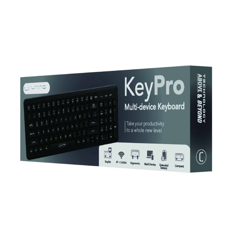 Teclado Inalámbrico KeyPro KB6766BK Negro Español Multidispositivo | Imeqmo.com